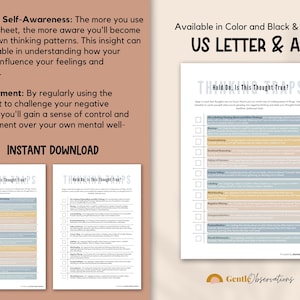 Challenging Negative Thoughts Checklist for Identifying Cognitive ...