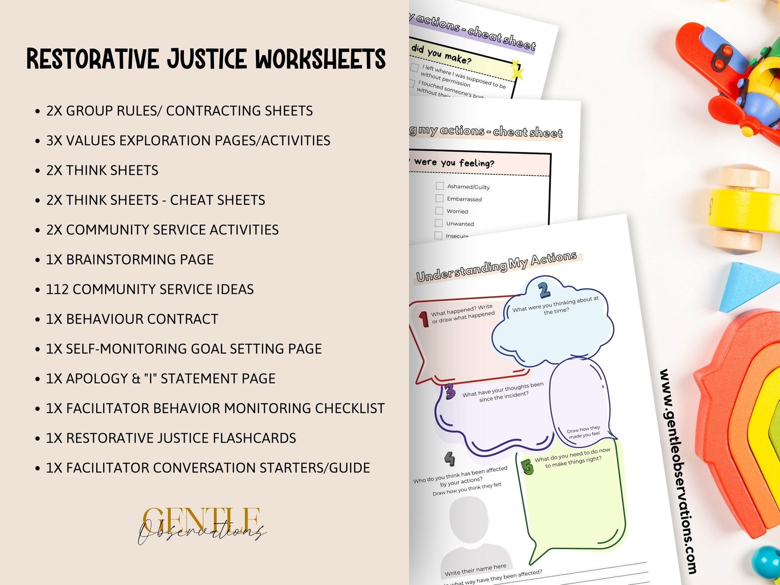 Positive Communication and Restorative Justice Worksheets for School ...