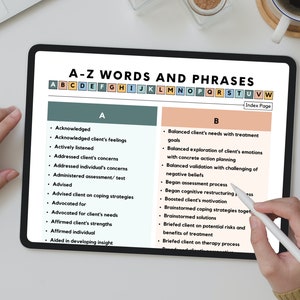 730 Therapy Intervention List, Words and Phrases Therapy Verbiage for ...