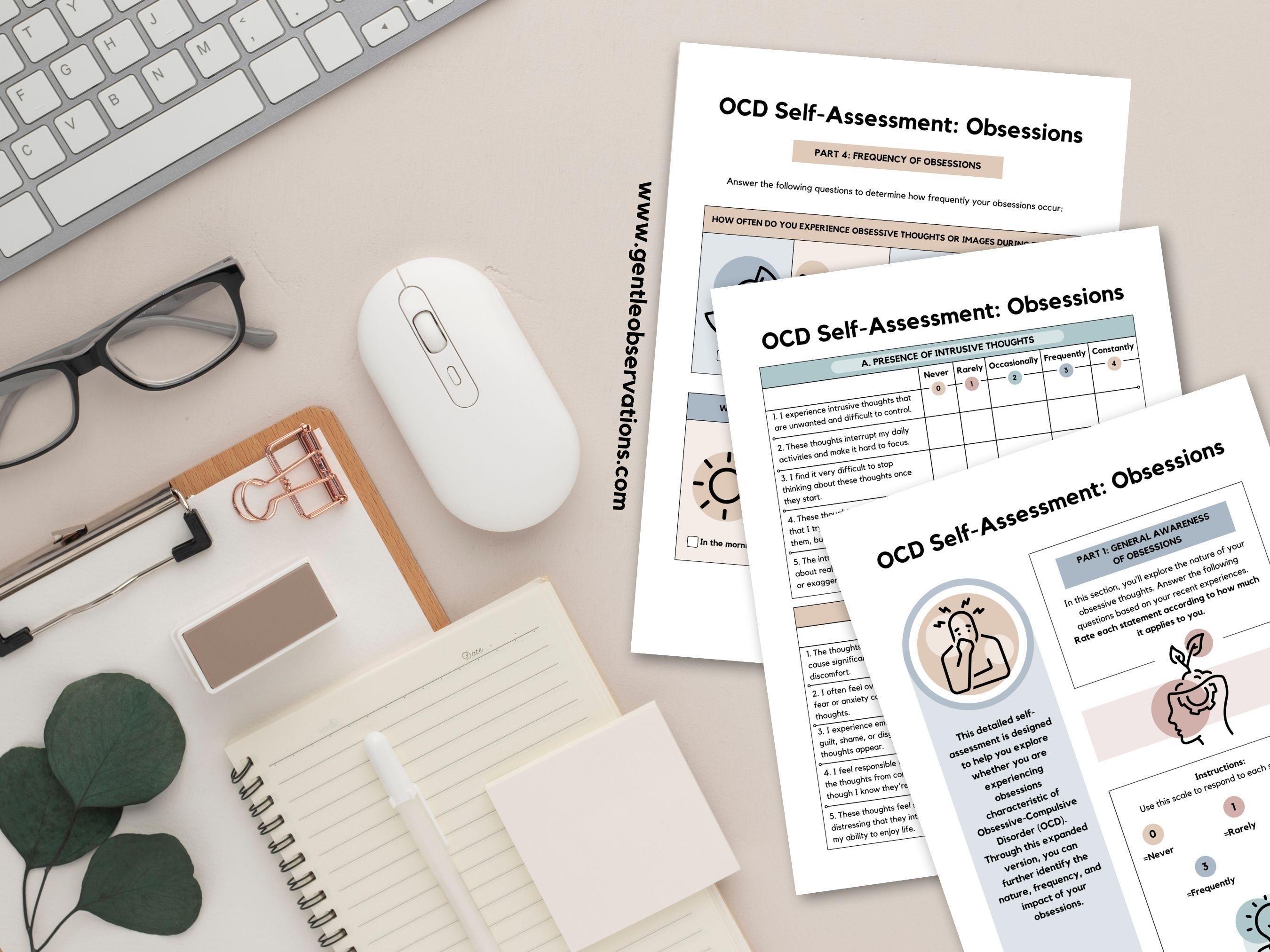 OCD Obsessions Self-assessment, OCD Worksheets, Obsessive Compulsive ...