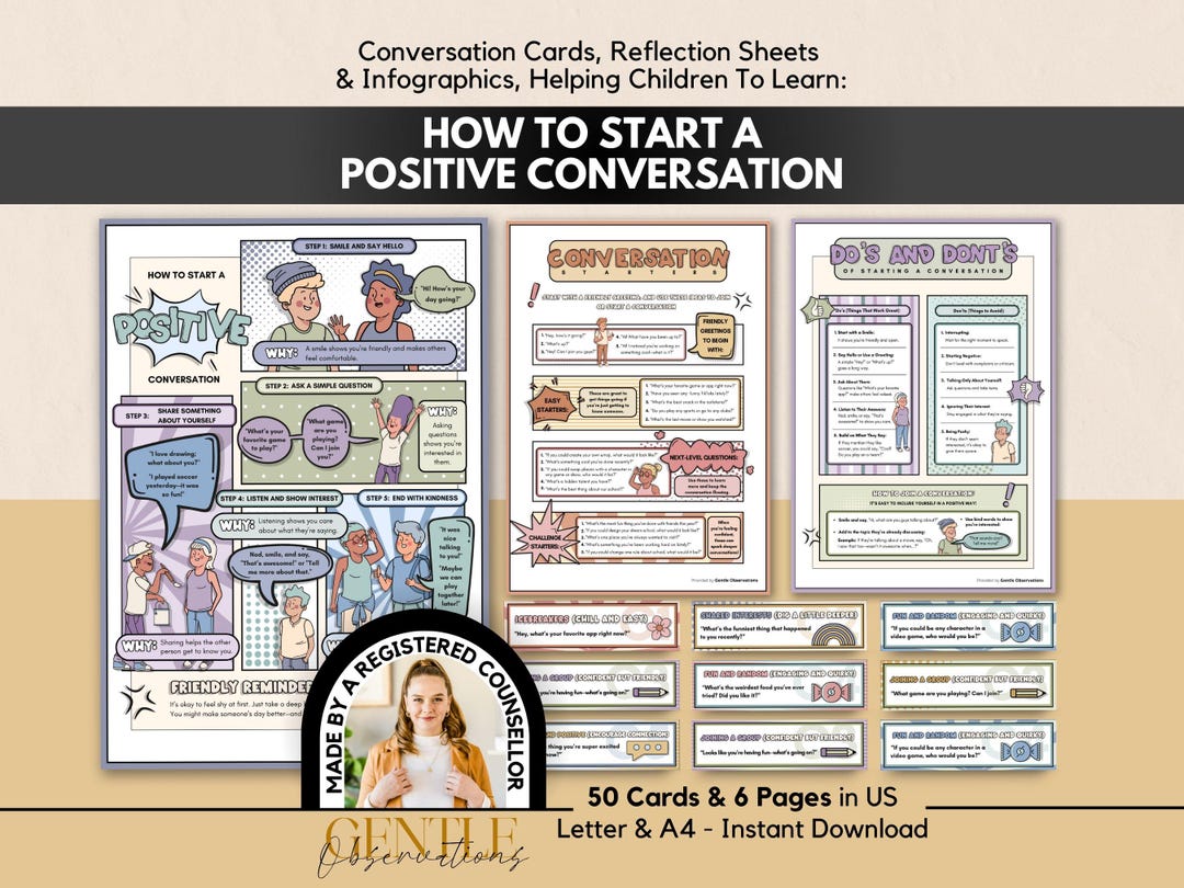 How to Start a Positive Conversation, Social Skills Activities ...