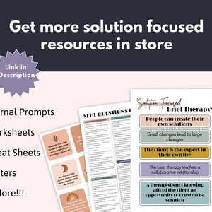 Solution Focused Therapy Questions Cheat Sheet SFBT Worksheet - Etsy