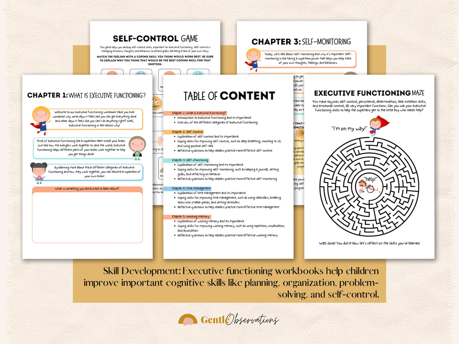 Executive Functioning Worksheets for Kids, ADHD Therapy Resources, ADHD ...