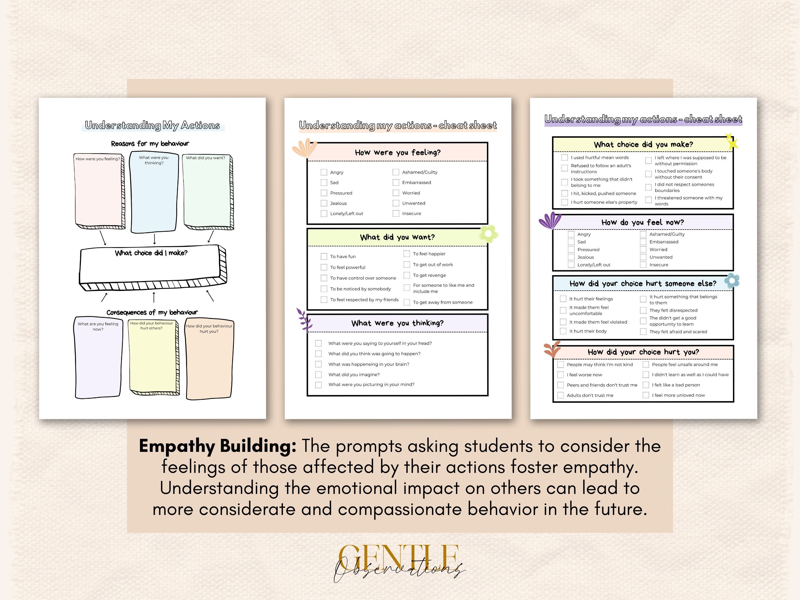 Behavior Analysis Think Sheets for Restorative Justice Circles and ...