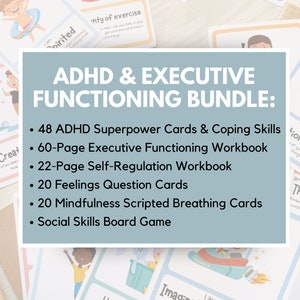 ADHD Executive Functioning Worksheet Bundle for Kids, ADHD Planner ...