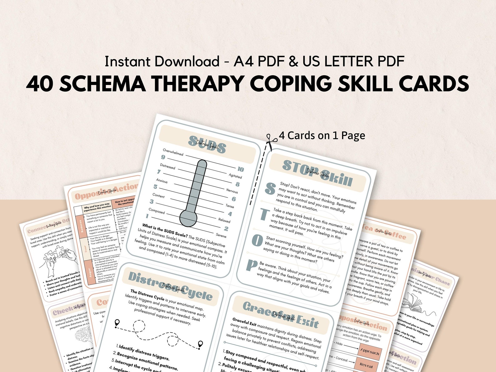 Schema Therapy Coping Skill Cards Include: DBT Skills, Somatic Therapy ...