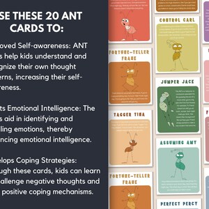 Automatic Negative Thoughts Cards for Kids, Cognitive Distortion Cards ...