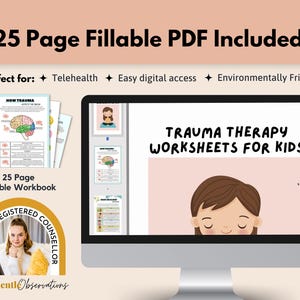 Trauma Therapy Worksheets for Kids, PTSD, Anxiety Relief, Mindfulness ...