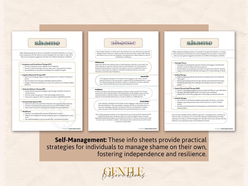 The Compass of Shame Psychoeducational Worksheets Plus 28 Coping Skill ...