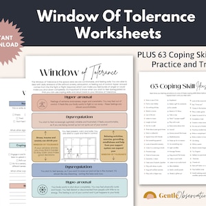 Window of Tolerance, Adult Worksheets, Trauma Therapy, Arousal States ...