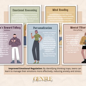 Cognitive Distortion Cards for Teens: CBT Cards, Cognitive Biases ...