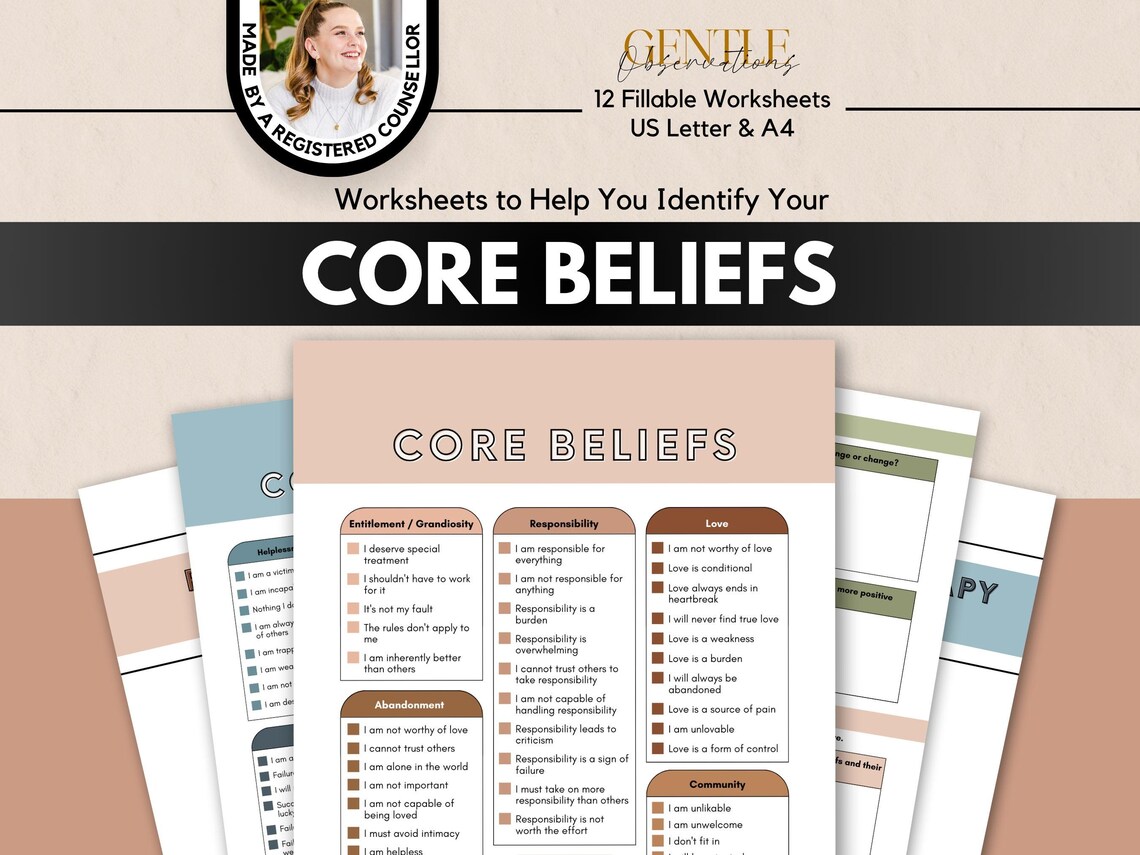 Core Beliefs Sheets, Private Practice Sheets, Emotional Regulation Tool ...