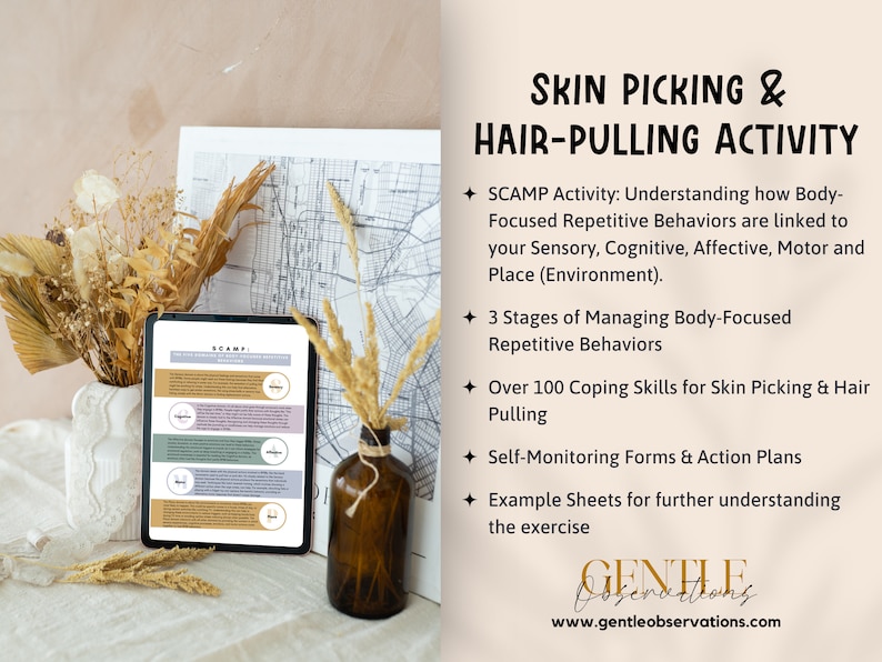 Body-focused Repetitive Behavior Worksheets for Skin Picking & Hair ...