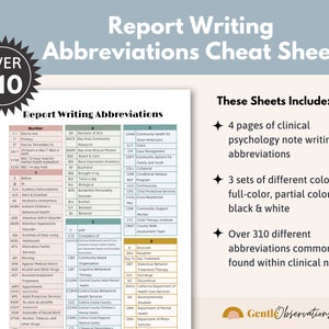Therapy Abbreviations Cheat Sheet Clinical Words & Phrases - Etsy