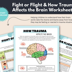 Trauma Therapy Worksheets for Kids, PTSD, Anxiety Relief, Mindfulness ...