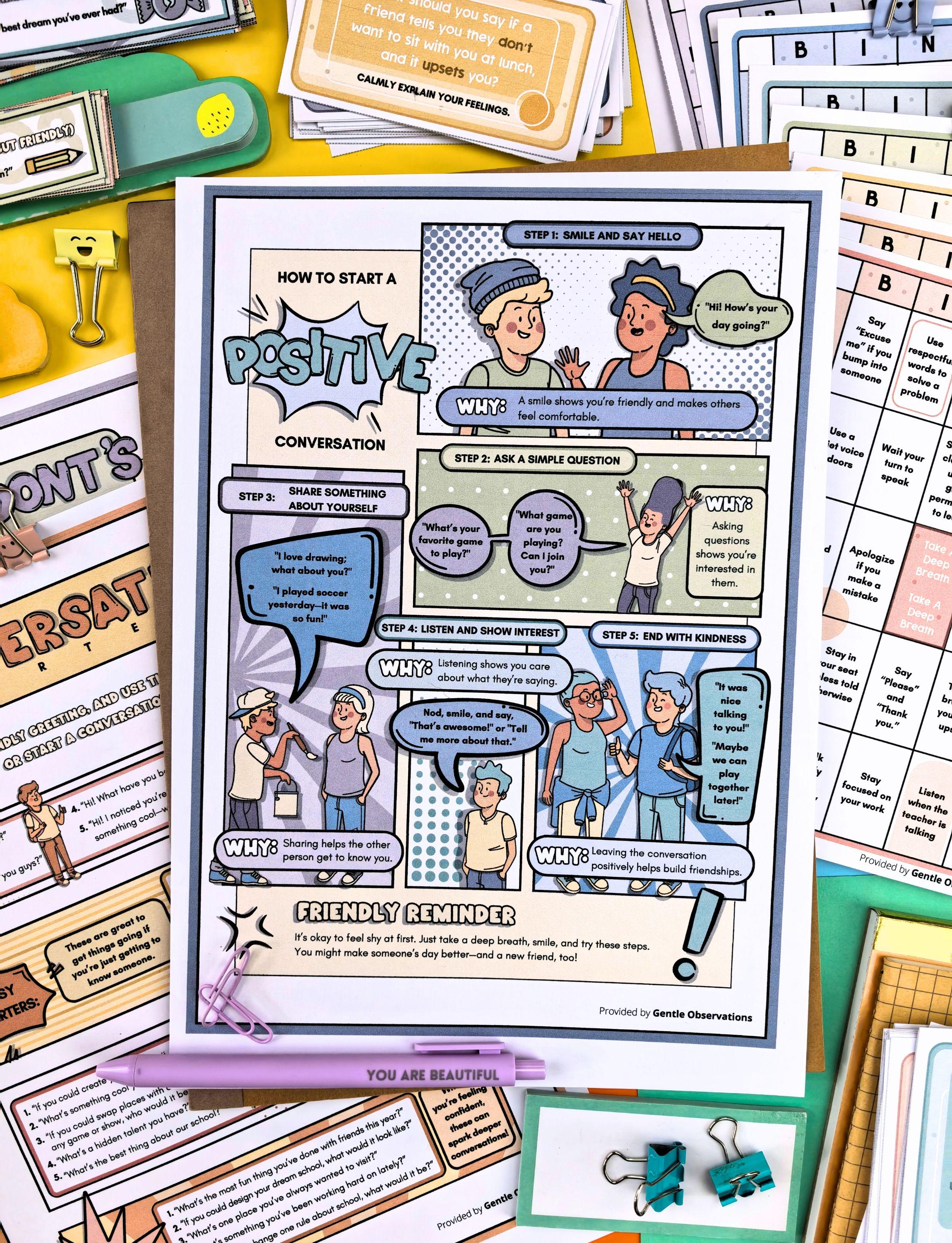 How to Start a Positive Conversation, Social Skills Activities ...