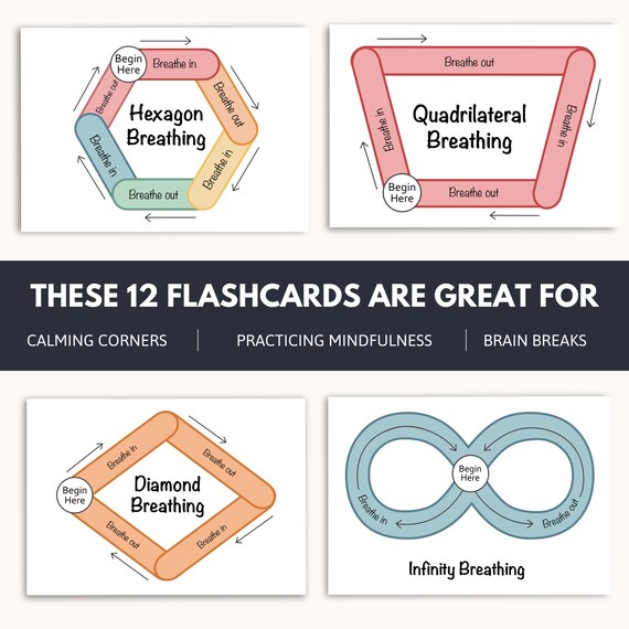 Prints Art & Collectibles Digital Prints Finger Tracing Calm Down Cards ...