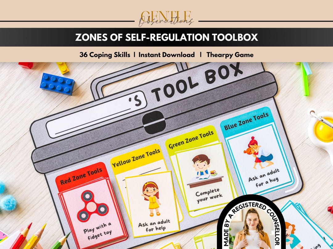 Zones of Regulation Coping Skills Toolbox (kids Anxiety & Calm Tools ...