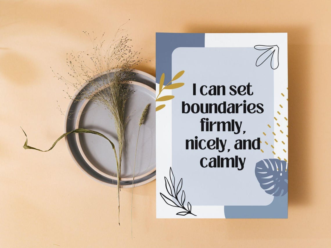 Boundaries Affirmation Flashcards Setting Healthy Boundaries Cards ...