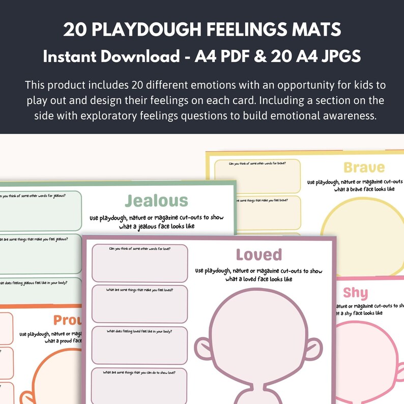 Playdough Feelings Placemats for Social Emotional Learning - Etsy