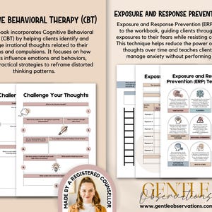 OCD Workbook, Cognitive Behavioral Therapy CBT Worksheets, Exposure and ...