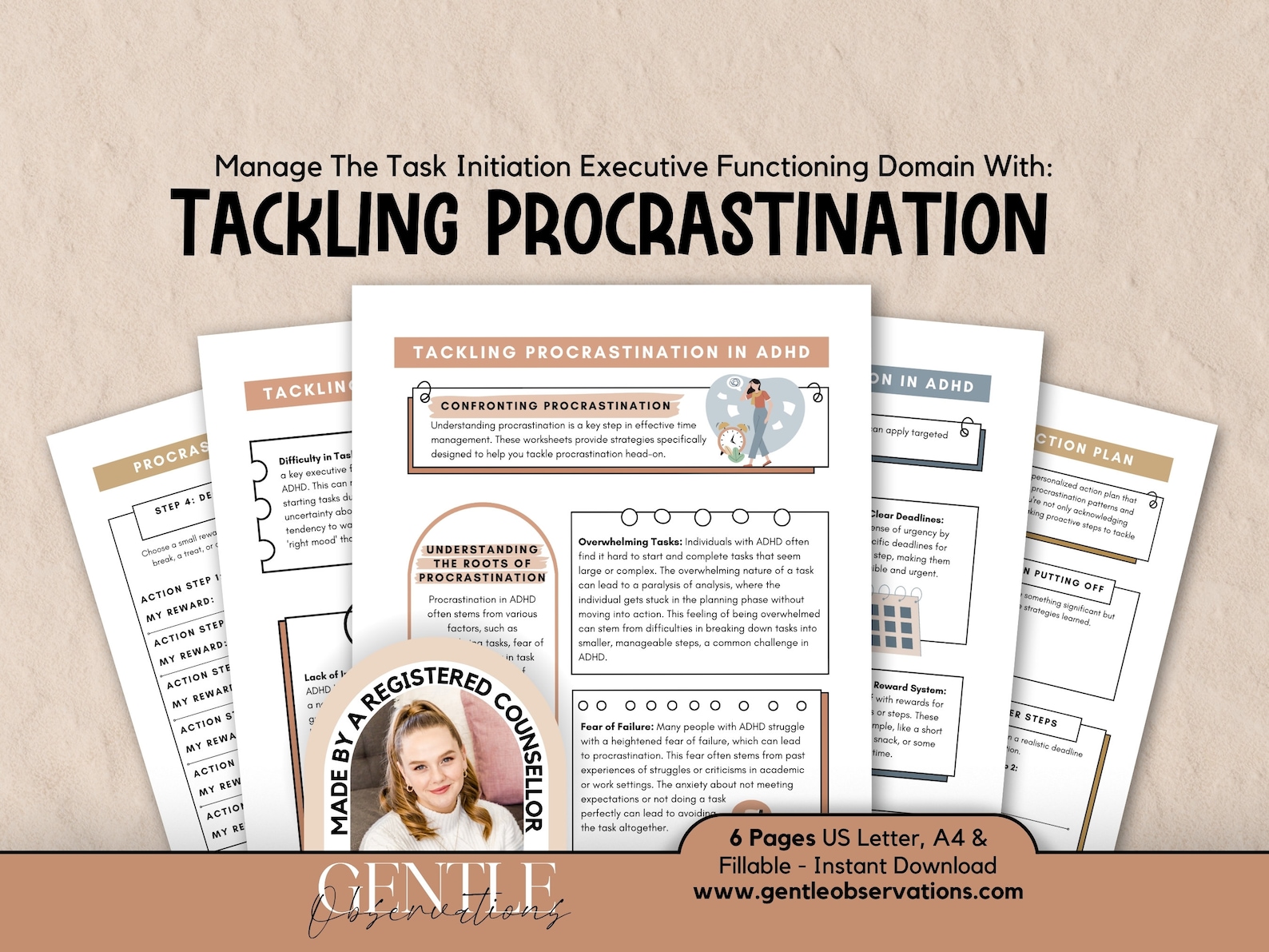 Procrastination Planner: ADHD Executive Dysfunction Sheets (digital ...
