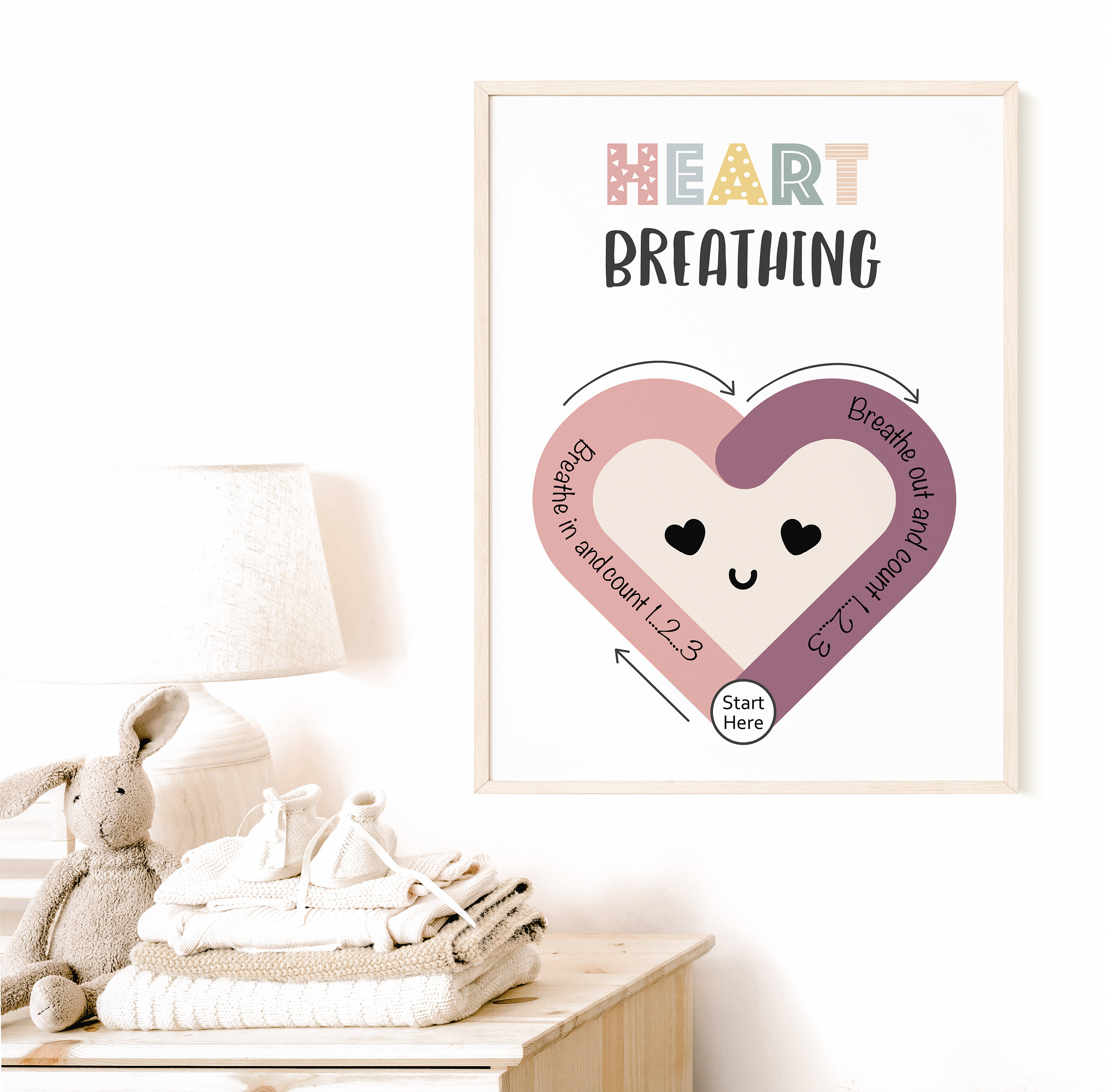 Heart Breathing Poster Feelings Poster Calming Corner - Etsy