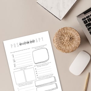 Post Therapy Reflection Worksheets, Therapy Progress Tracker, Therapy ...