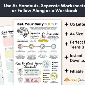 Depression Workbook, the Depression Spiral Worksheets, Self-esteem ...