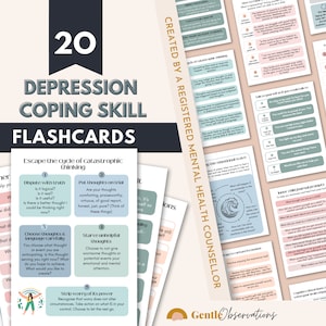 Anxiety, Depression, Ptsd/trauma and Kids Coping Skills Cards Bundle ...