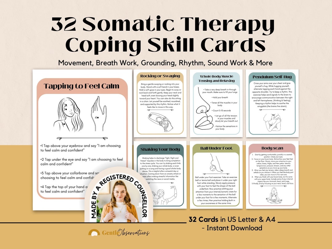 Somatic Therapy Coping Skill Exercises for Nervous System Regulation ...