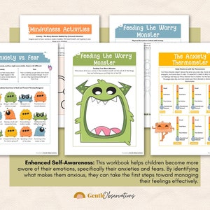 The Worry Monster Anxiety Workbook for Kids, School Counseling Anxiety ...