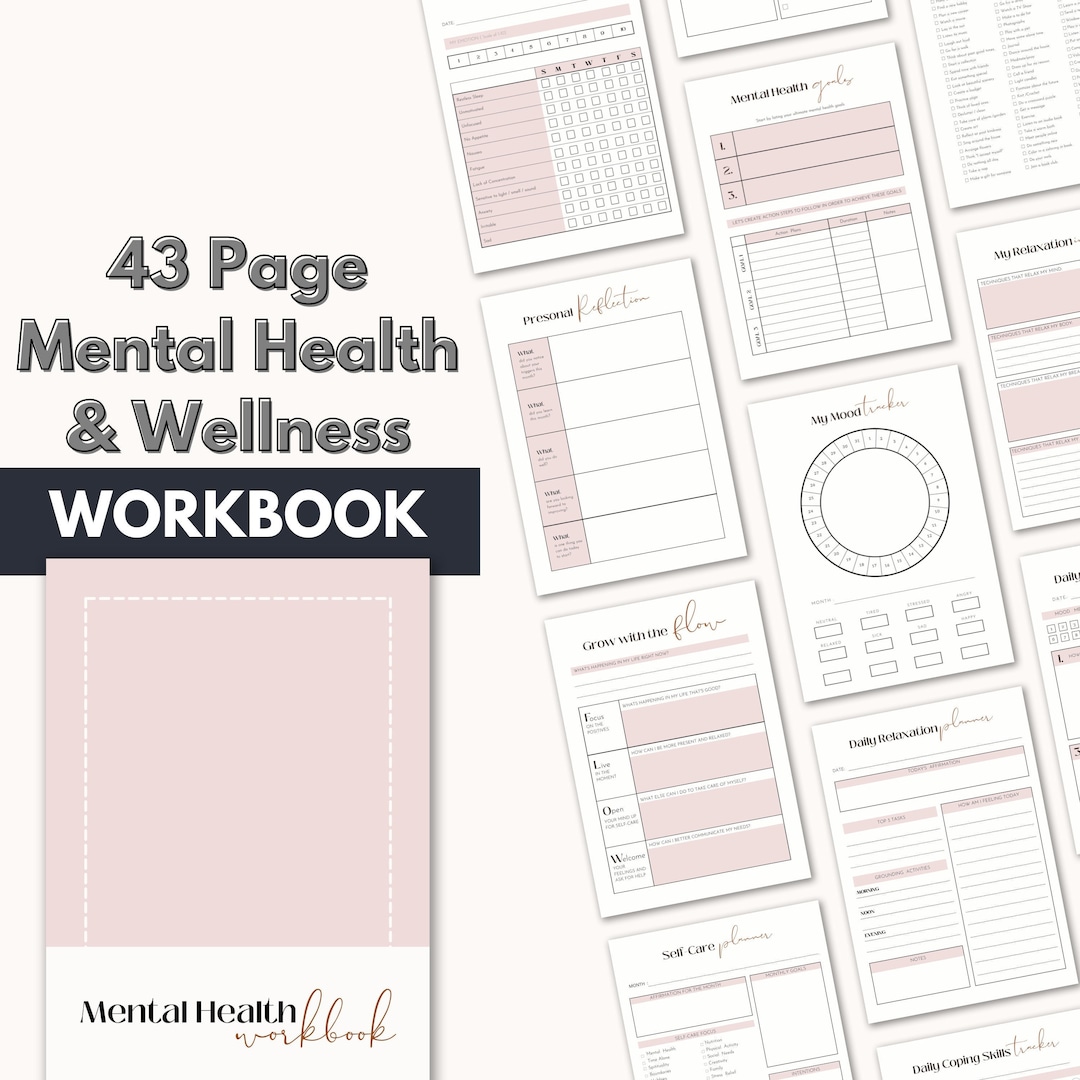 Printable Mental Health Planner, Self-esteem Workbook, Wellness Journal ...