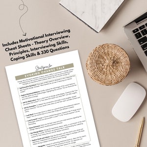 Motivational Interviewing Questions & Theory Cheat Sheets, Stages of ...