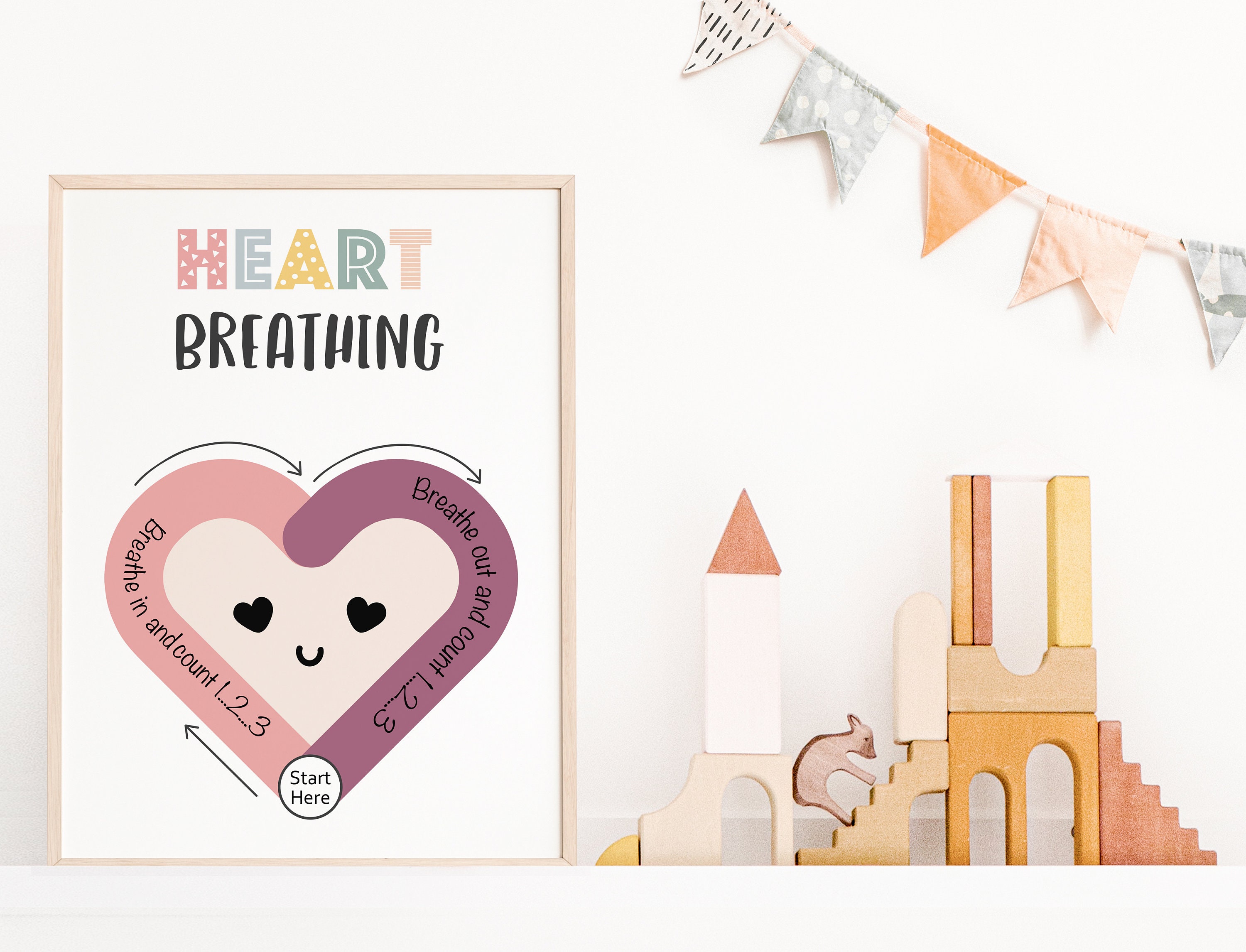 Heart Breathing Poster Feelings Poster Calming Corner - Etsy
