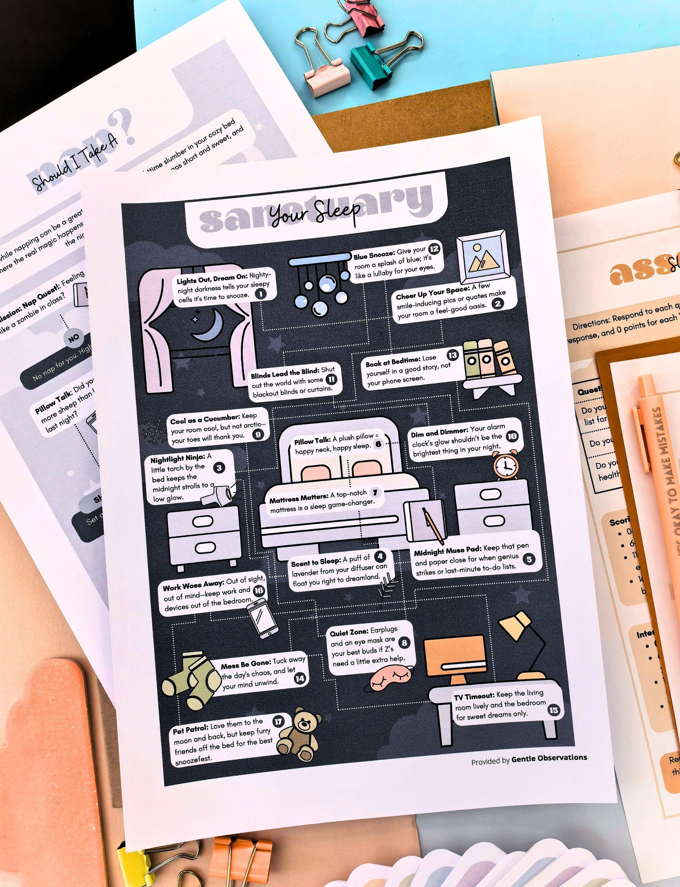 Sleep Hygiene Psychoeducational Handouts, "should I Take A Nap?" Map ...