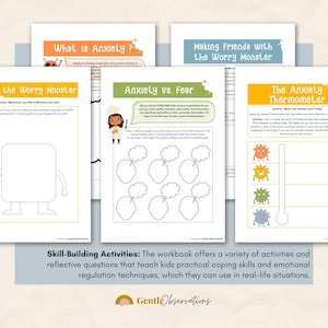 The Worry Monster Anxiety Workbook for Kids, School Counseling Anxiety ...