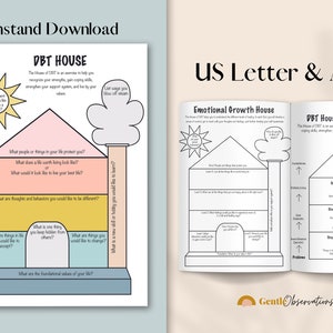 DBT House Worksheets for Self Growth, Self-esteem Building Growth ...