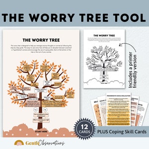 The Worry Tree Worksheets GAD Anxiety Relief Challenging - Etsy