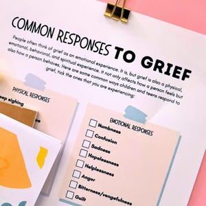 Grief Workbook for Kids, Grief and Loss, Grief Journal, Stages of Grief ...