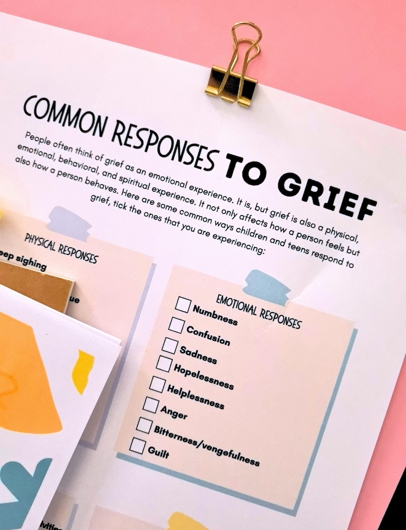Grief Workbook for Kids, Grief and Loss, Grief Journal, Stages of Grief ...