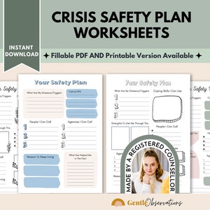 Crisis Safety Plan Counselling Worksheet Therapy Aid - Etsy