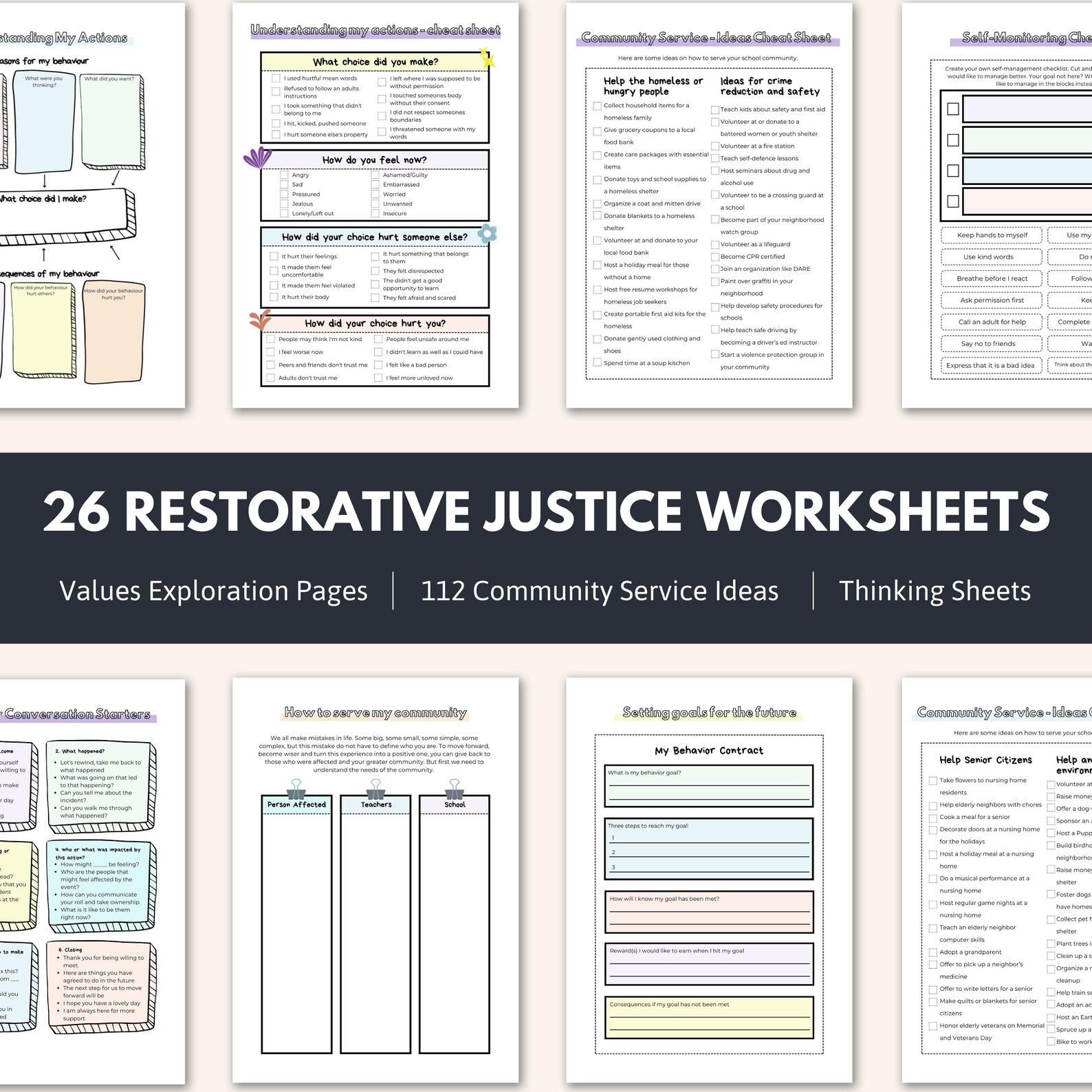 Positive Communication and Restorative Justice Worksheets for - Etsy