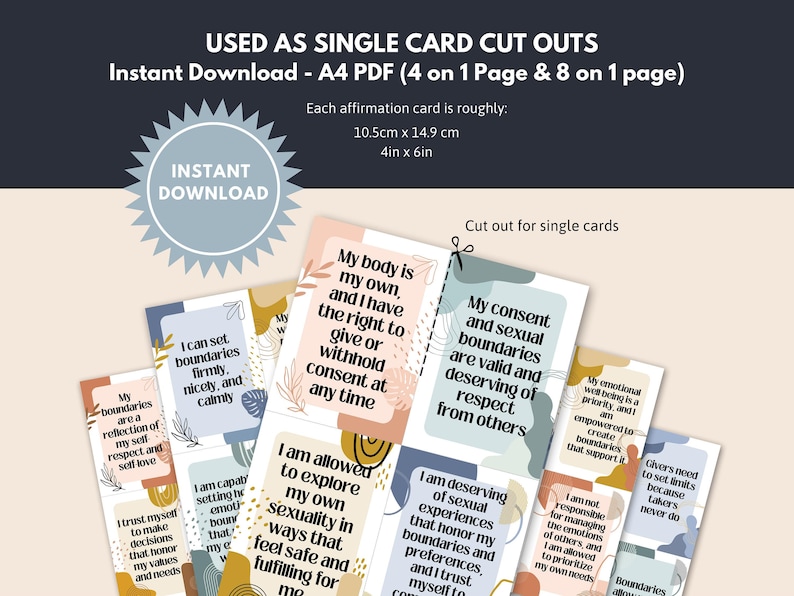 Boundaries Affirmation Flashcards Setting Healthy Boundaries Cards ...