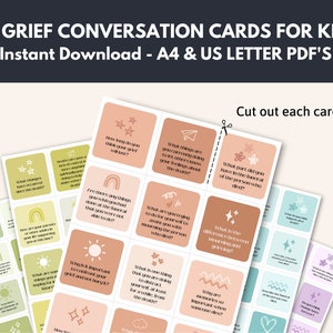 Grief Conversation Cards for Kids and Teens, Grief Question Cards ...