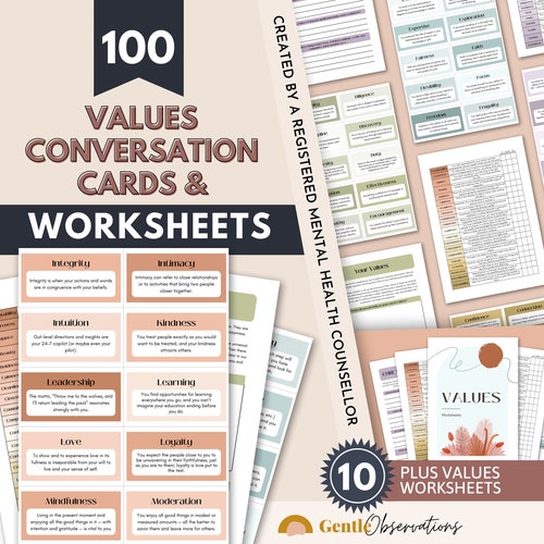 Core Values List Values Exploration and Conversation Cards - Etsy