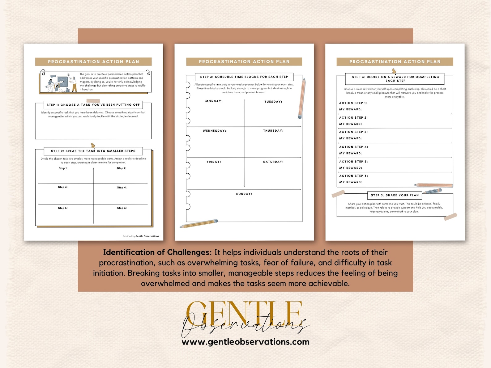 Procrastination Planner: ADHD Executive Dysfunction Sheets (digital ...
