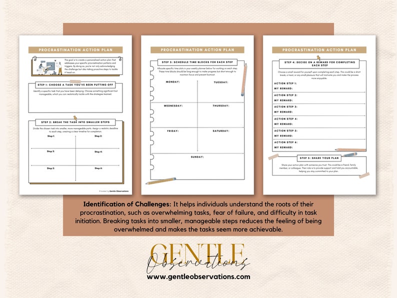 Procrastination Planner: ADHD Executive Dysfunction Sheets (digital ...