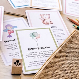 Scripted Mindfulness Breathing Cards for Kids Anxiety Relief Tool for ...