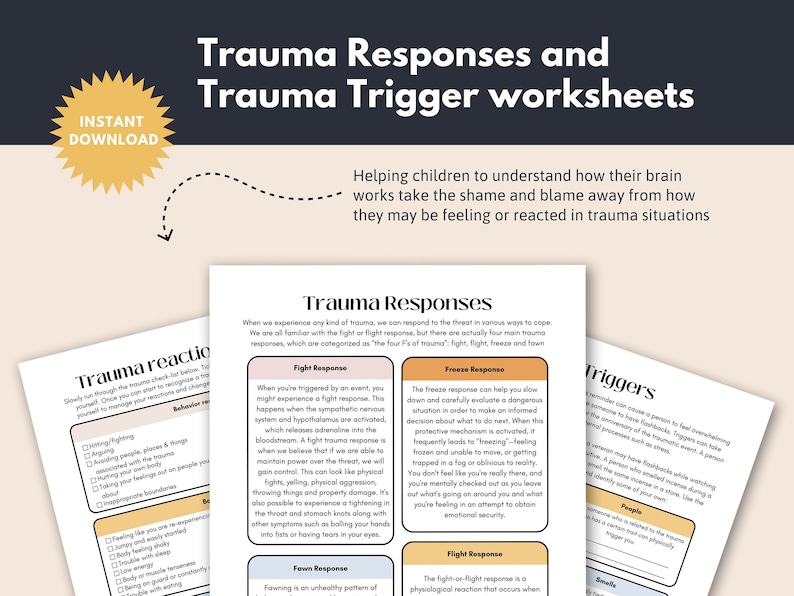 PTSD Trauma Triggers Crisis Safety Plan Counseling Worksheets and ...